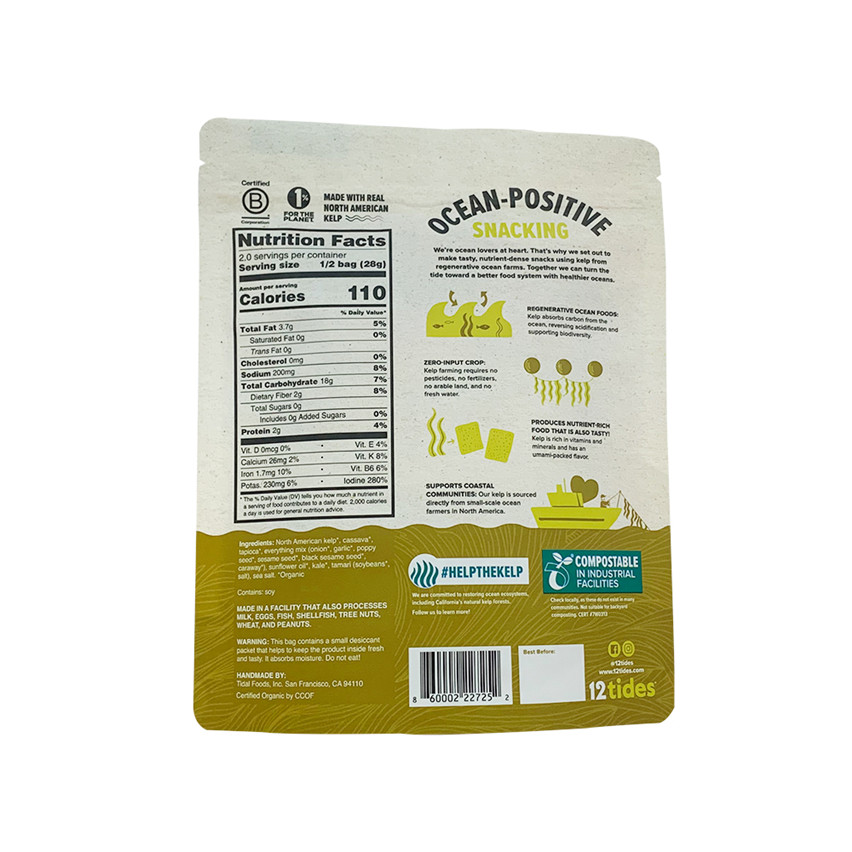 Compostable Customised Moisture Proof Ziplock 8 Oz Chip Bag Wholesale ...